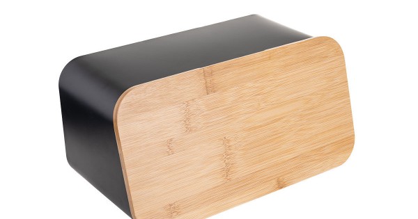 ESTIA ΨΩΜΙΕΡΑ BAMBOO ESSENTIALS ΜΕΤΑΛΛΙΚΗ ΜΕ ΚΑΠΑΚΙ 34.5x19x17cm ΜΑΥΡΗ