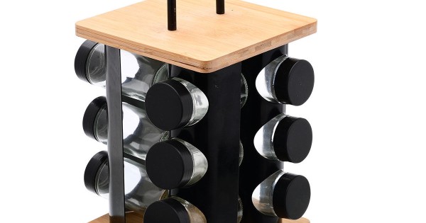 ESTIA ΒΑΣΗ ΜΠΑΧΑΡΙΚΩΝ BAMBOO ESSENTIALS ΜΕ 12 ΓΥΑΛΙΝΑ ΔΟΧΕΙΑ ...